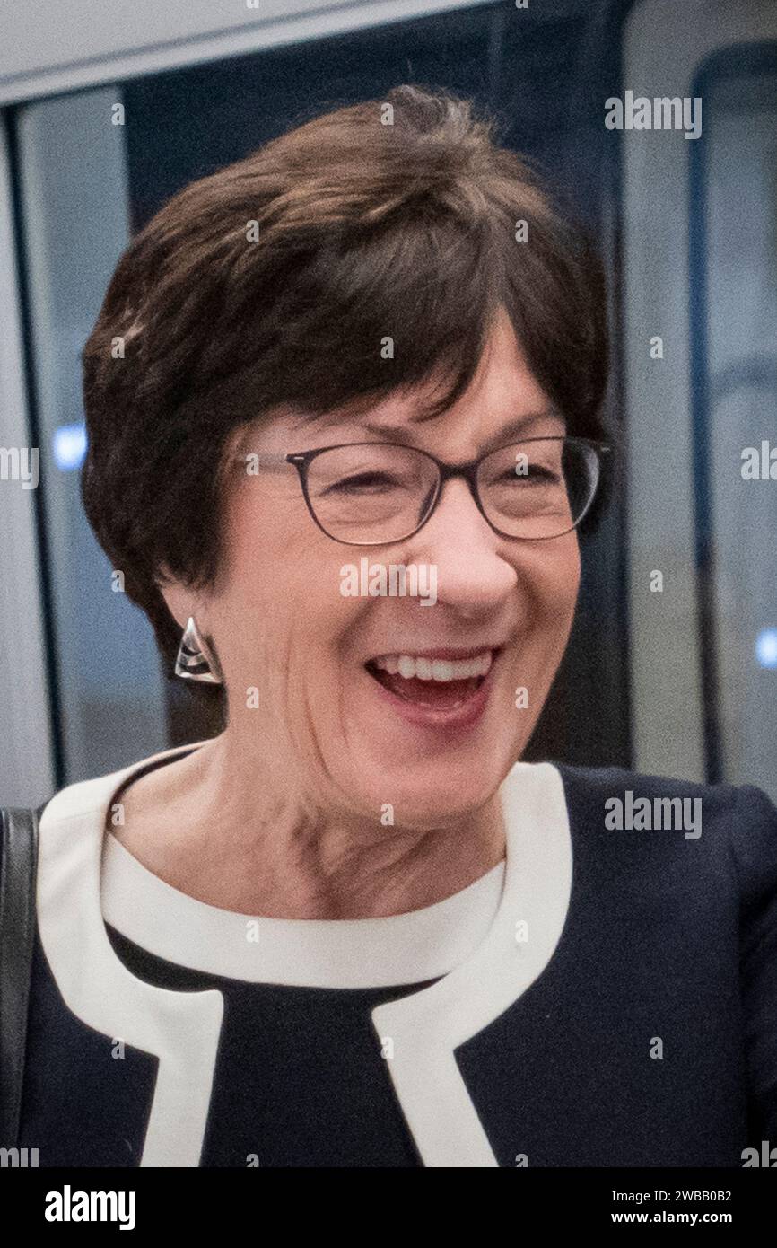 United States Senator Susan Collins (Republican of Maine) walks through ...