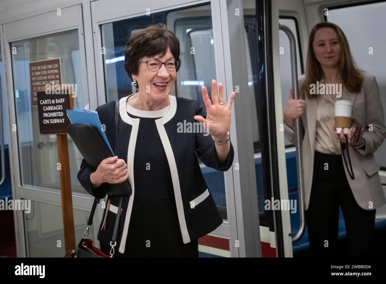 United States Senator Susan Collins (Republican of Maine) walks through ...