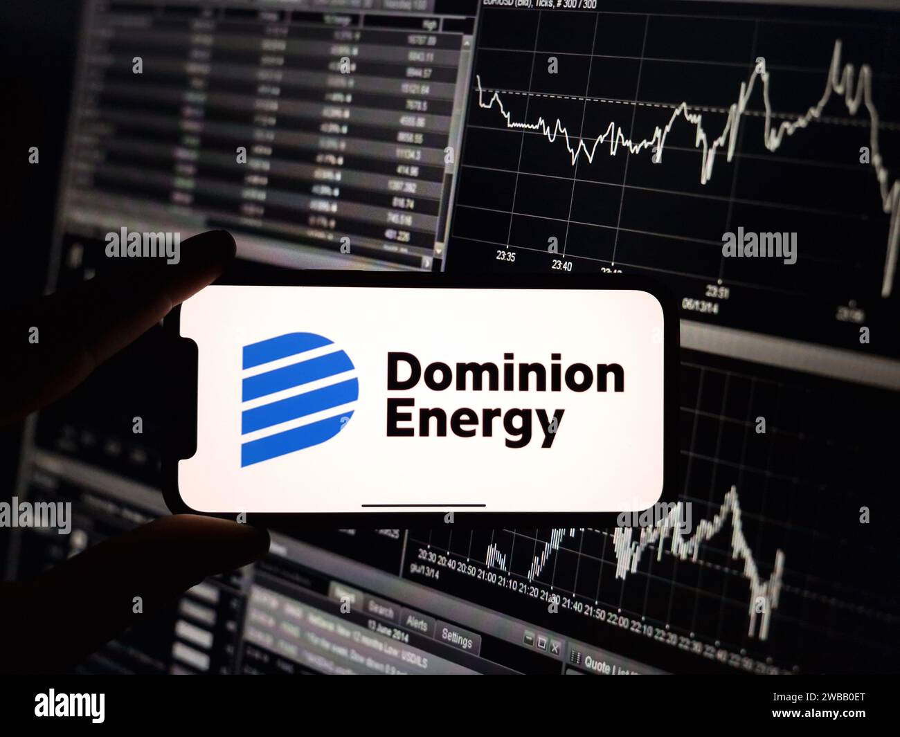 Konskie, Poland - January 07, 2024: Dominion Energy company logo ...