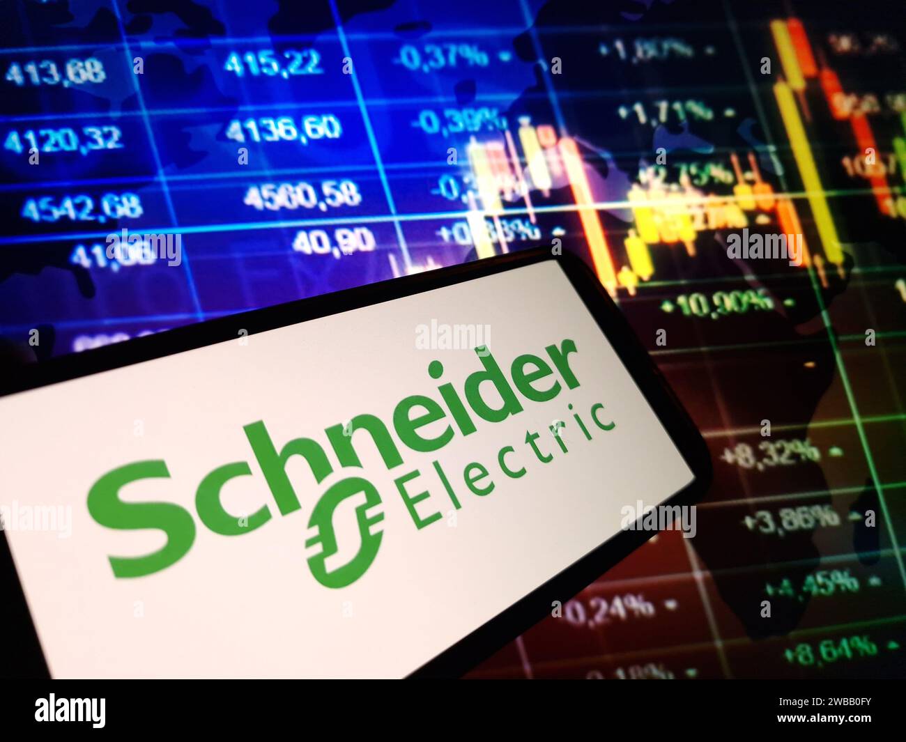 Konskie, Poland - January 07, 2024: Schneider Electric company logo ...