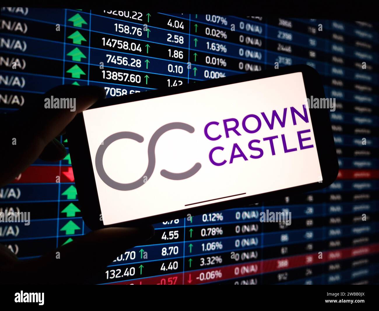 Konskie, Poland - January 07, 2024: Crown Castle company logo displayed ...