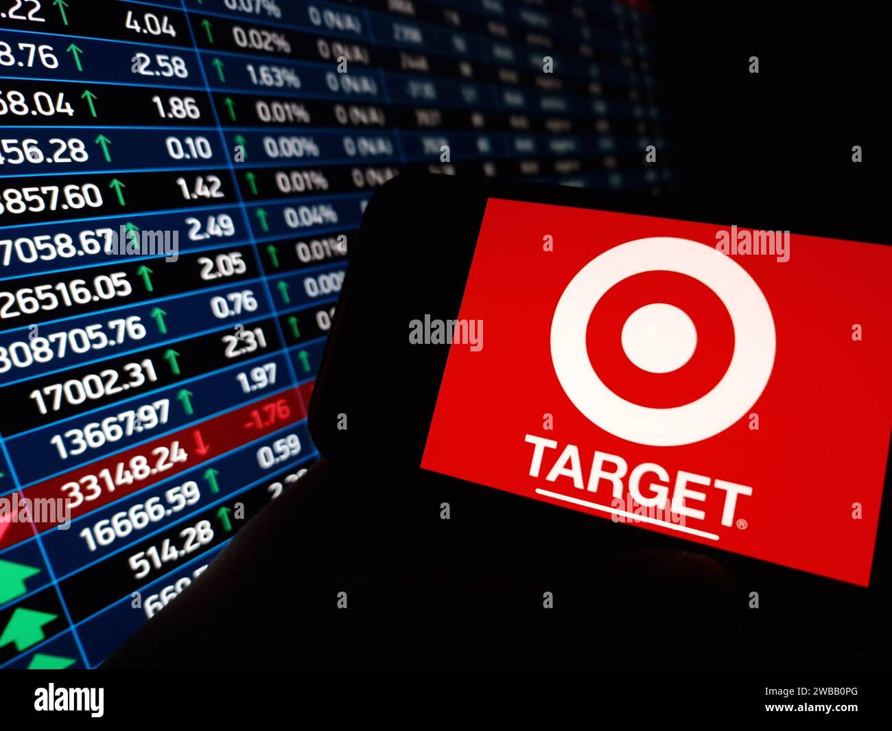 Konskie, Poland - January 07, 2024: Target company logo displayed on ...