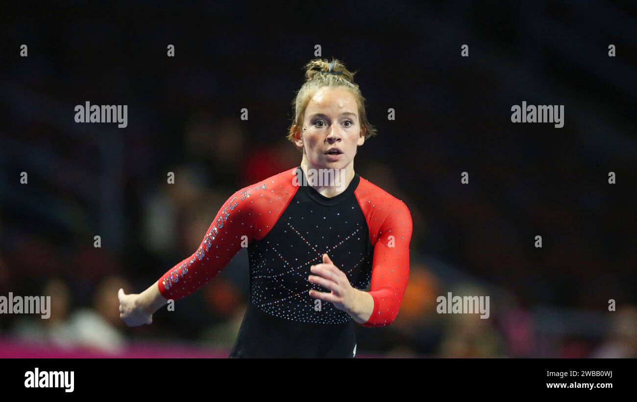 Southern Utah's Brinlee Christensen competes on the floor exercise ...