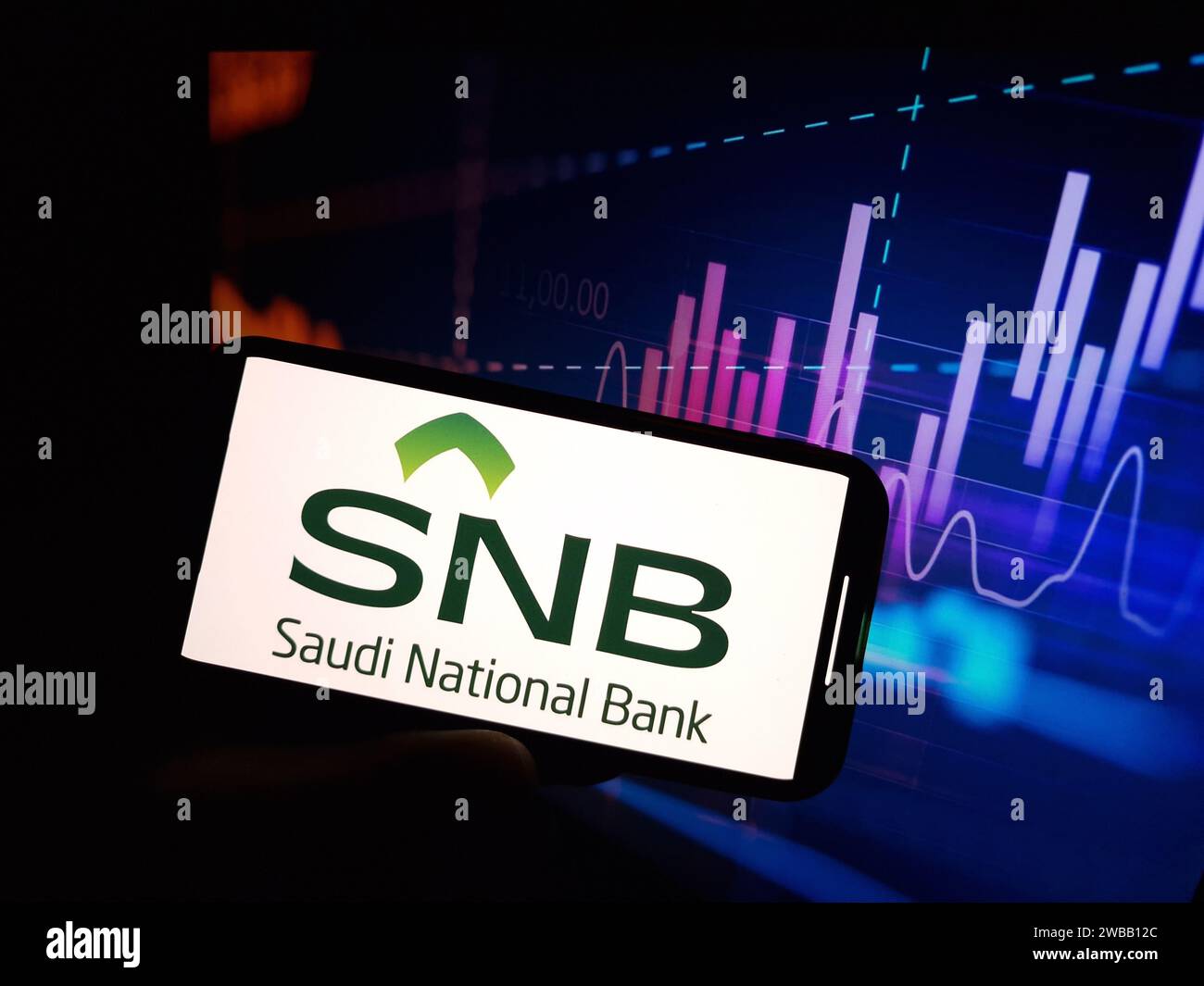 Konskie, Poland - January 07, 2024: The Saudi National Bank company ...