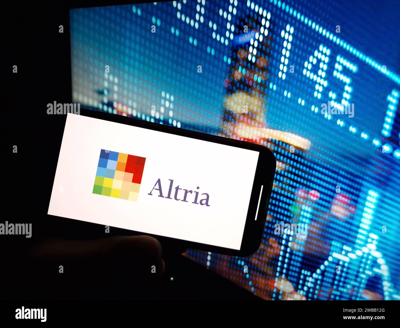 Konskie, Poland - January 07, 2024: Altria Group company logo displayed ...