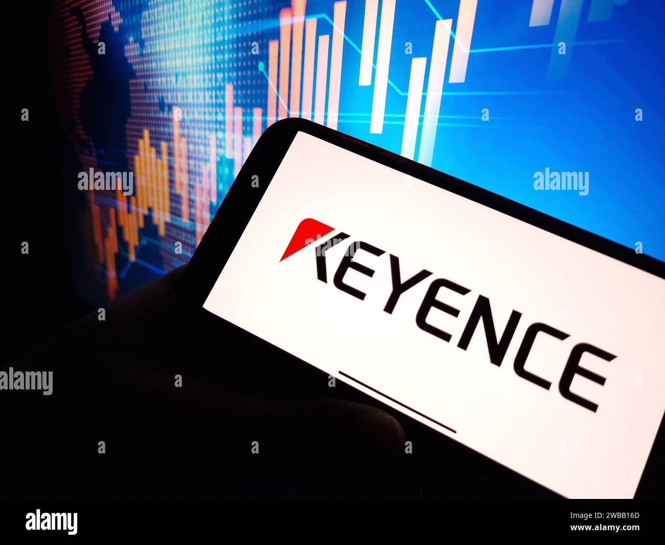 Konskie, Poland - January 07, 2024: Keyence company logo displayed on ...