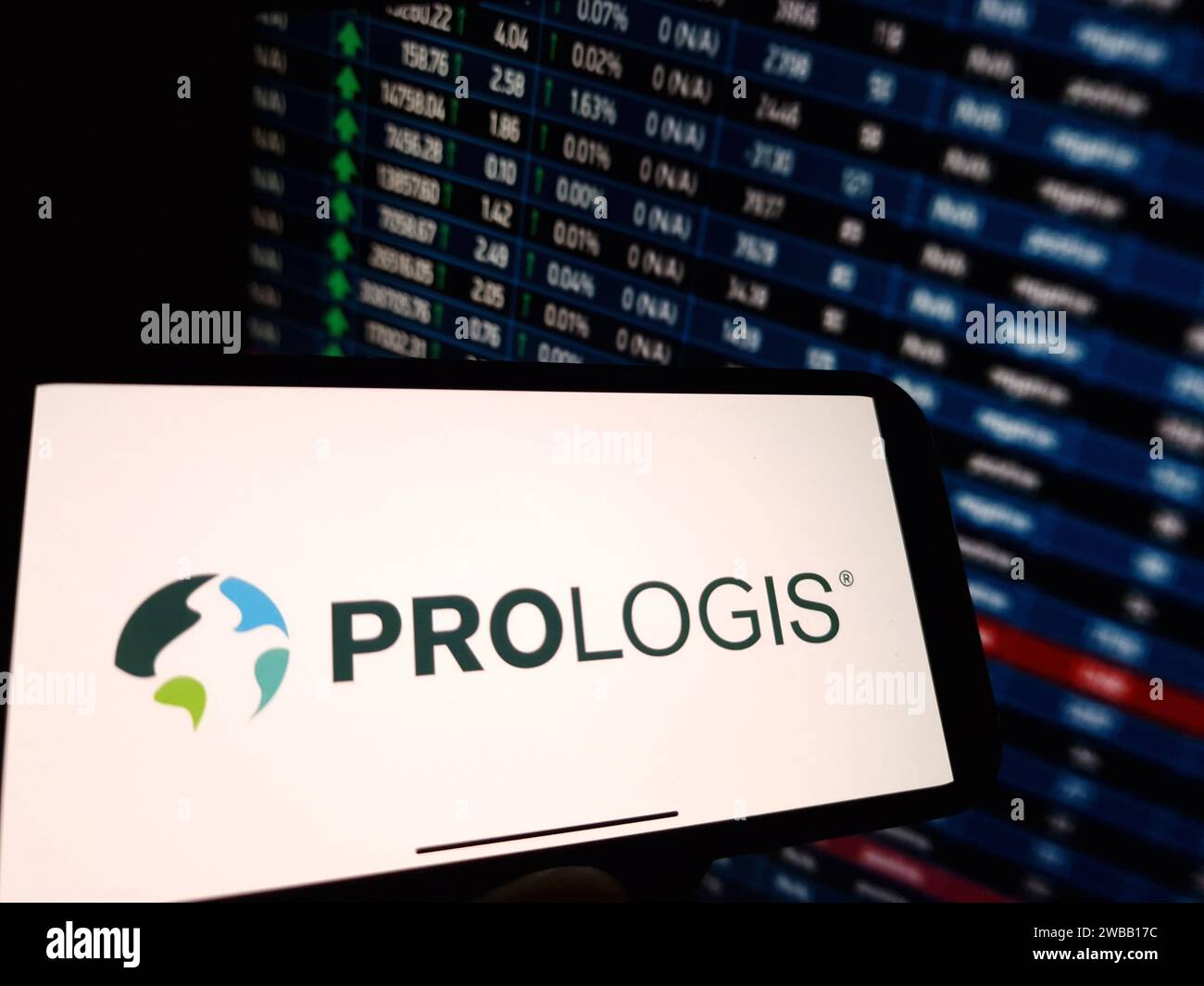 Konskie, Poland - January 07, 2024: Prologis company logo displayed on ...