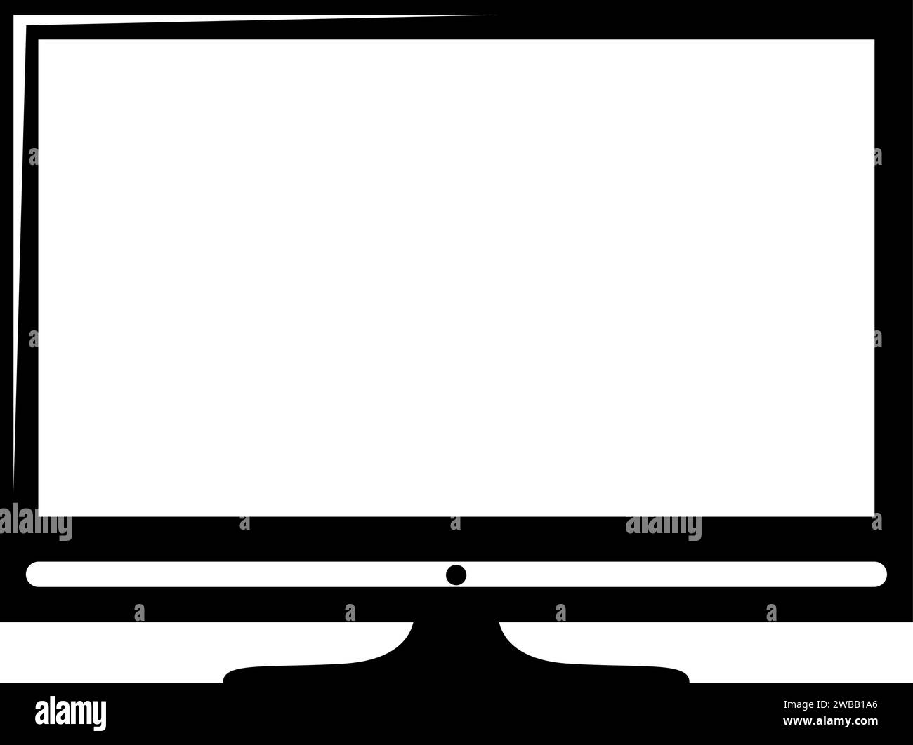 Modern Television Monitor Icon in flat style. Vector Illustration Stock ...