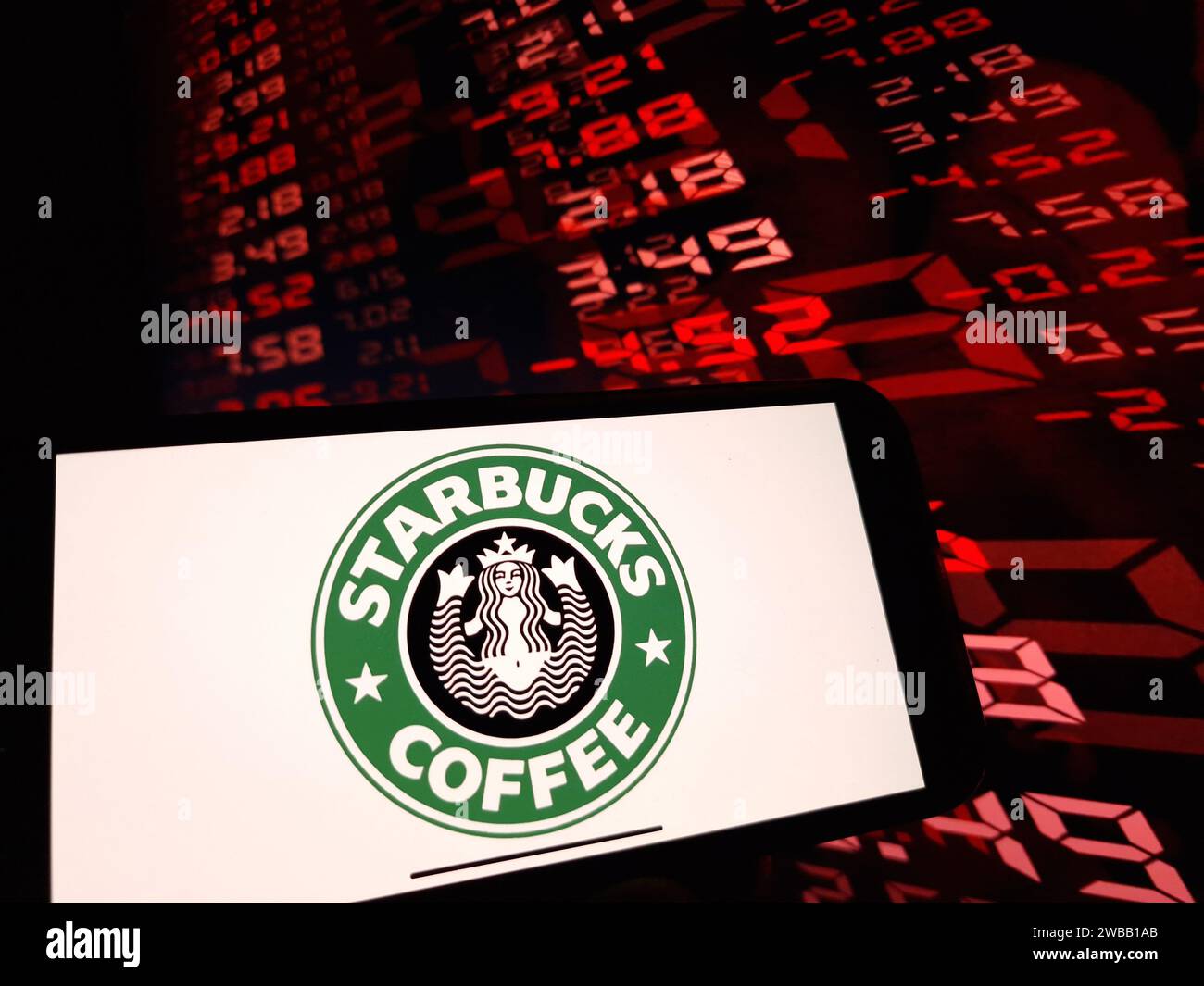 Konskie, Poland - January 07, 2024: Starbucks company logo displayed on ...