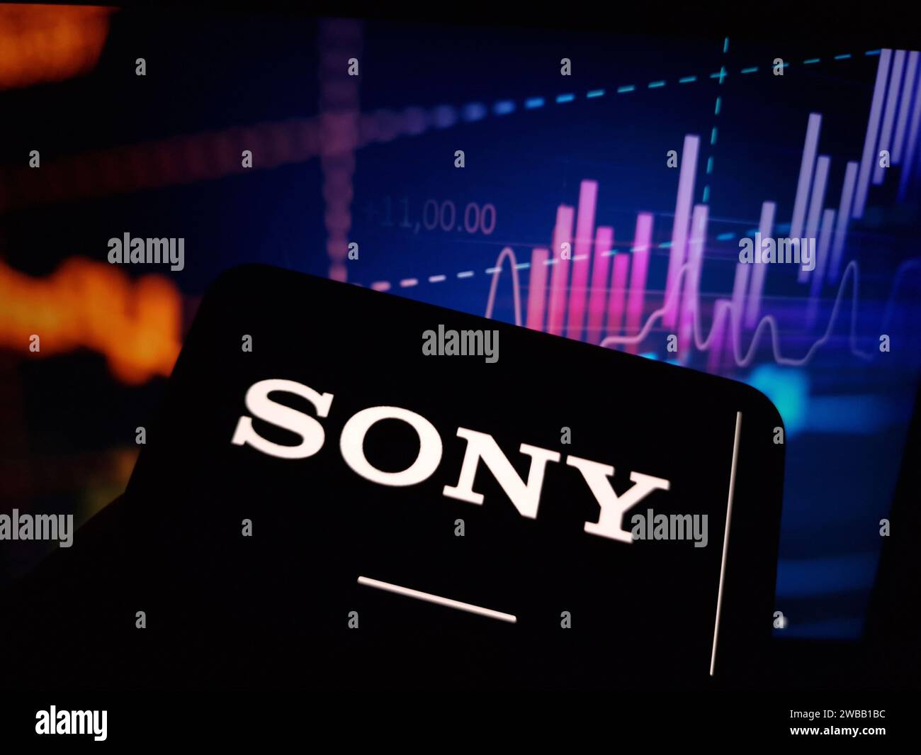 Konskie, Poland - January 07, 2024: Sony company logo displayed on ...