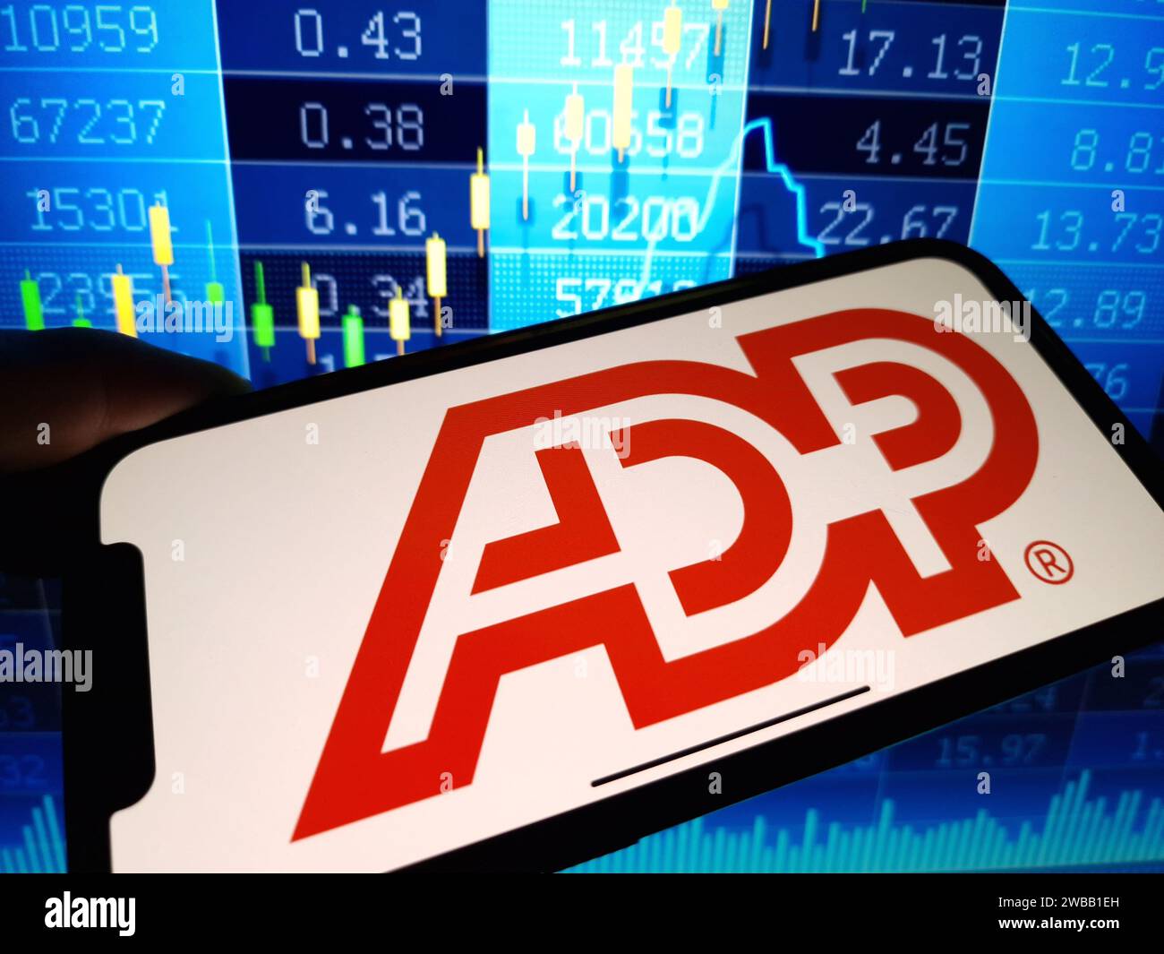 Konskie, Poland - January 07, 2024: Automatic Data Processing company ...