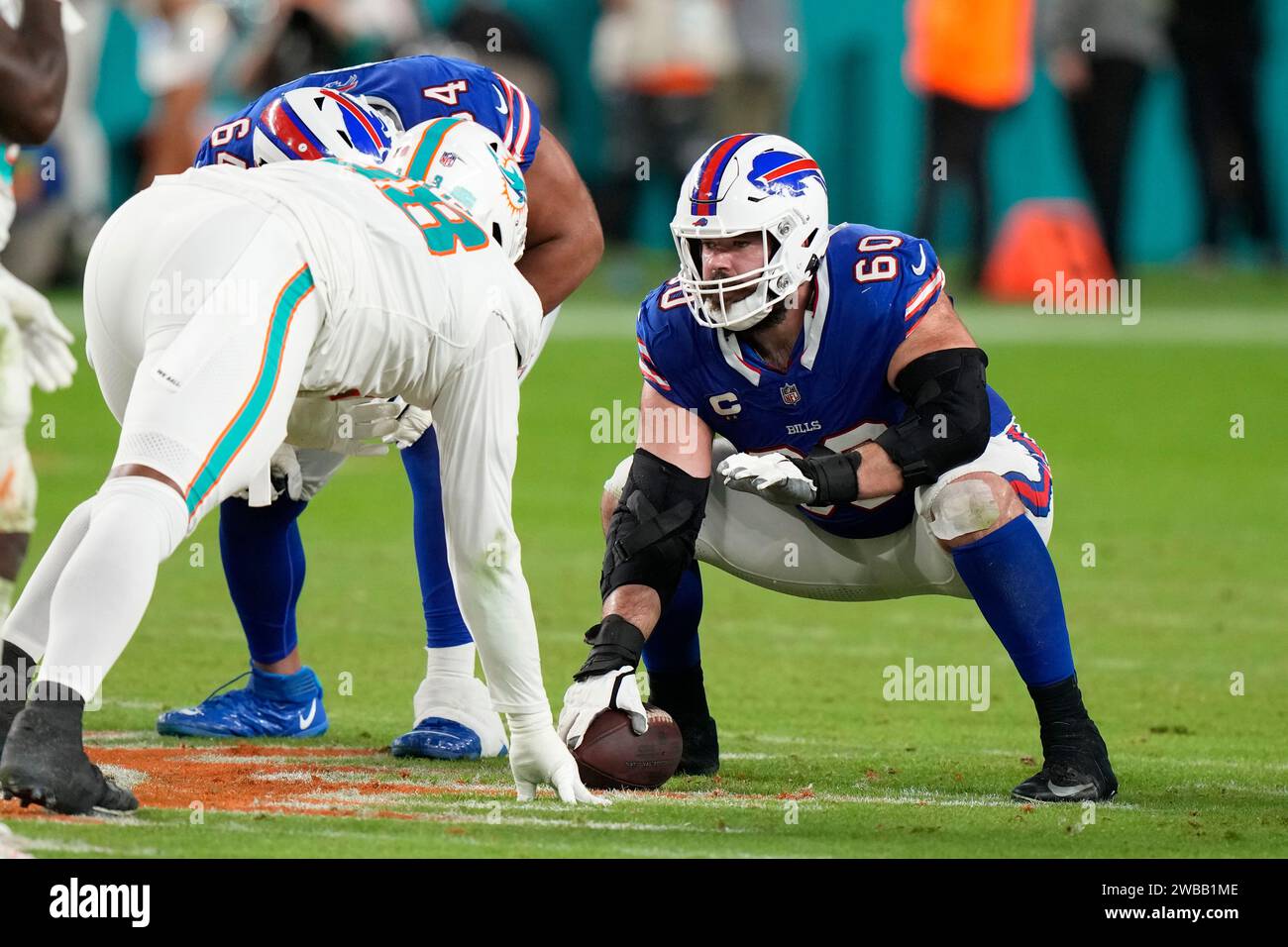 Buffalo Bills center Mitch Morse prepares to snap the ball during the ...