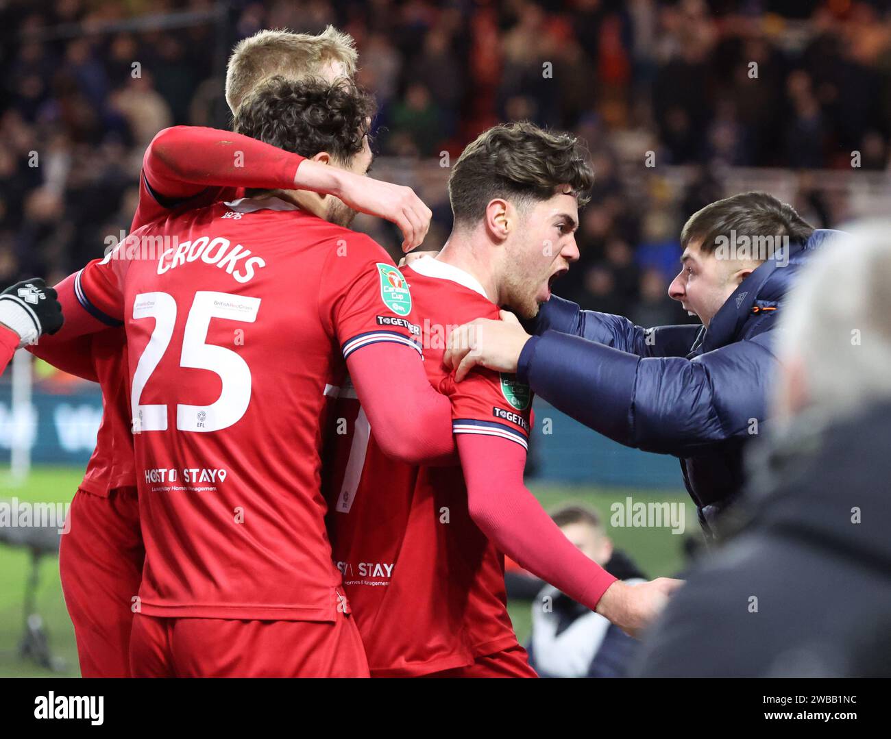 Hayden Hackney of Middlesbrough celebrates scoring during the Carabao ...
