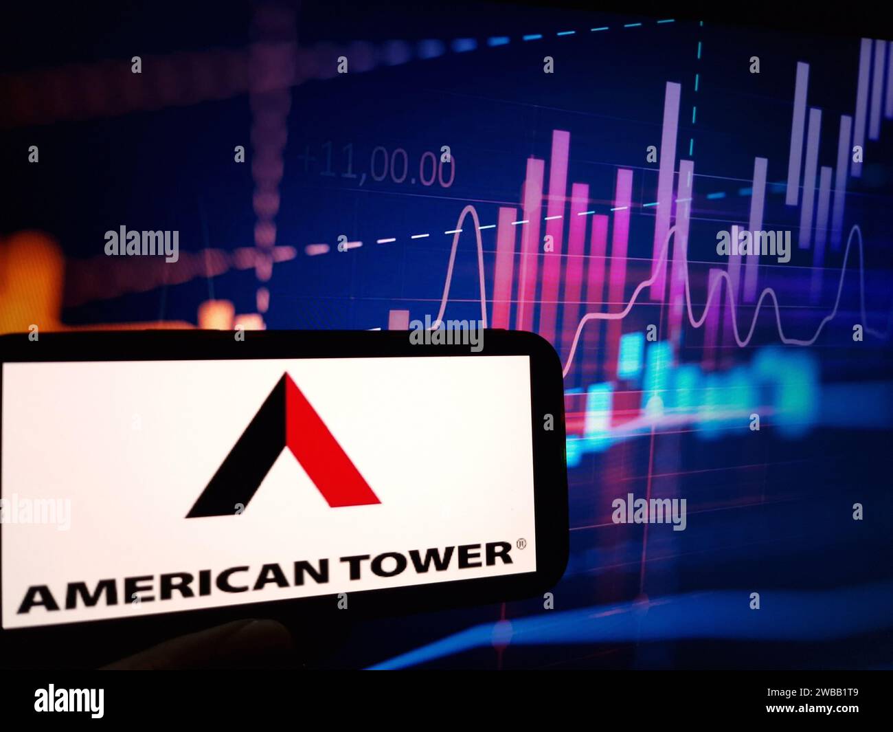 Konskie, Poland - January 07, 2024: American Tower company logo ...