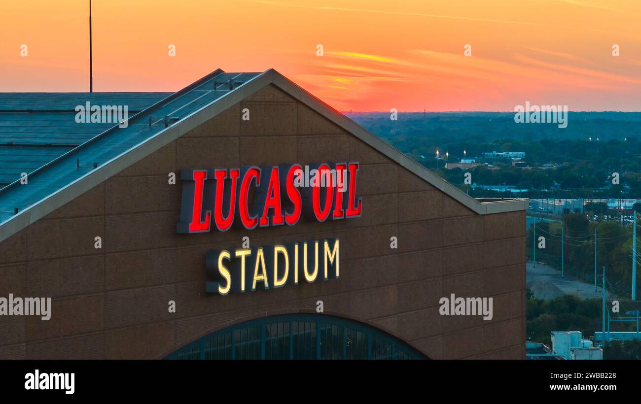 Aerial of lucas oil stadium hi-res stock photography and images - Alamy