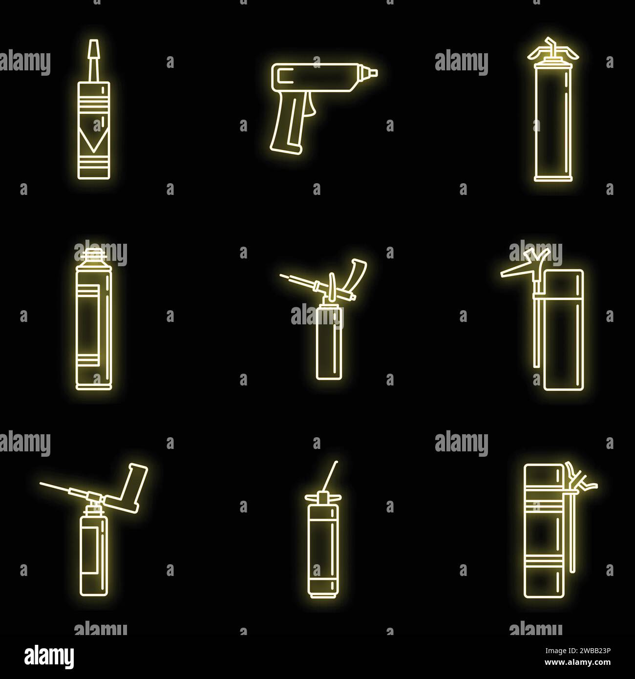 Home polyurethane foam icons set. Outline set of home polyurethane foam ...