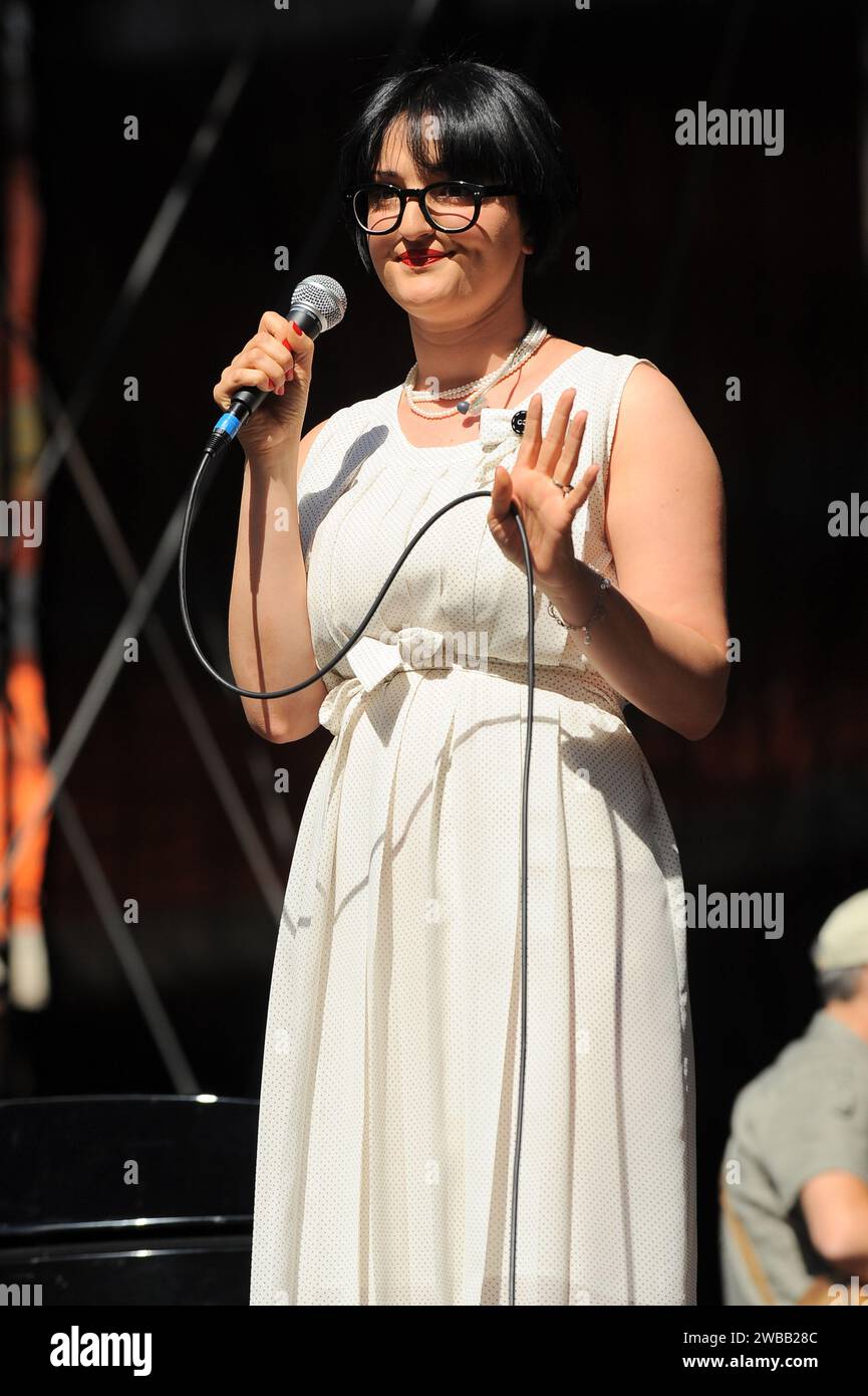 Milan Italy 2009-06-21: Arisa,italian singer, performs at the live ...