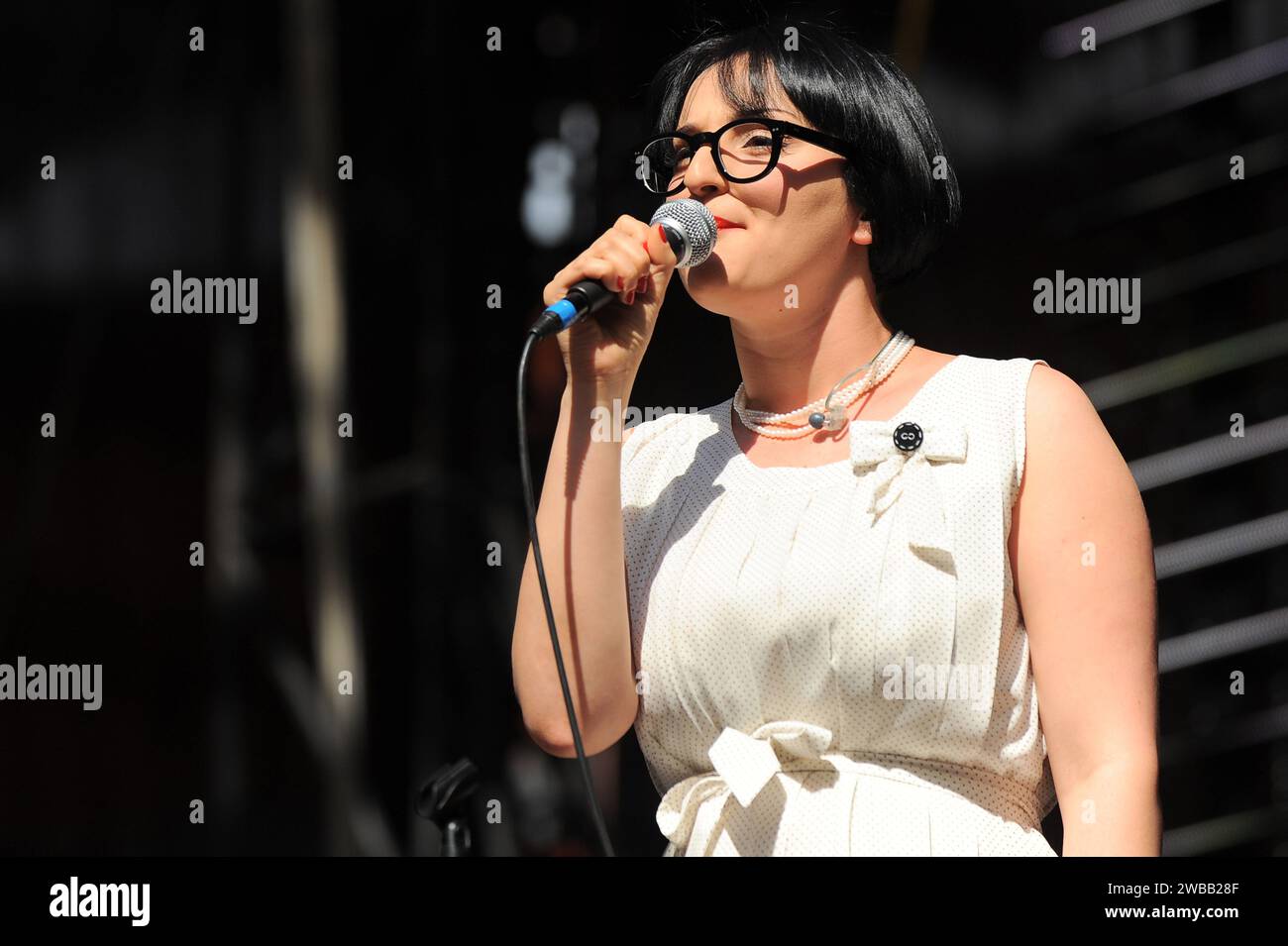 Milan Italy 2009-06-21: Arisa,italian singer, performs at the live ...