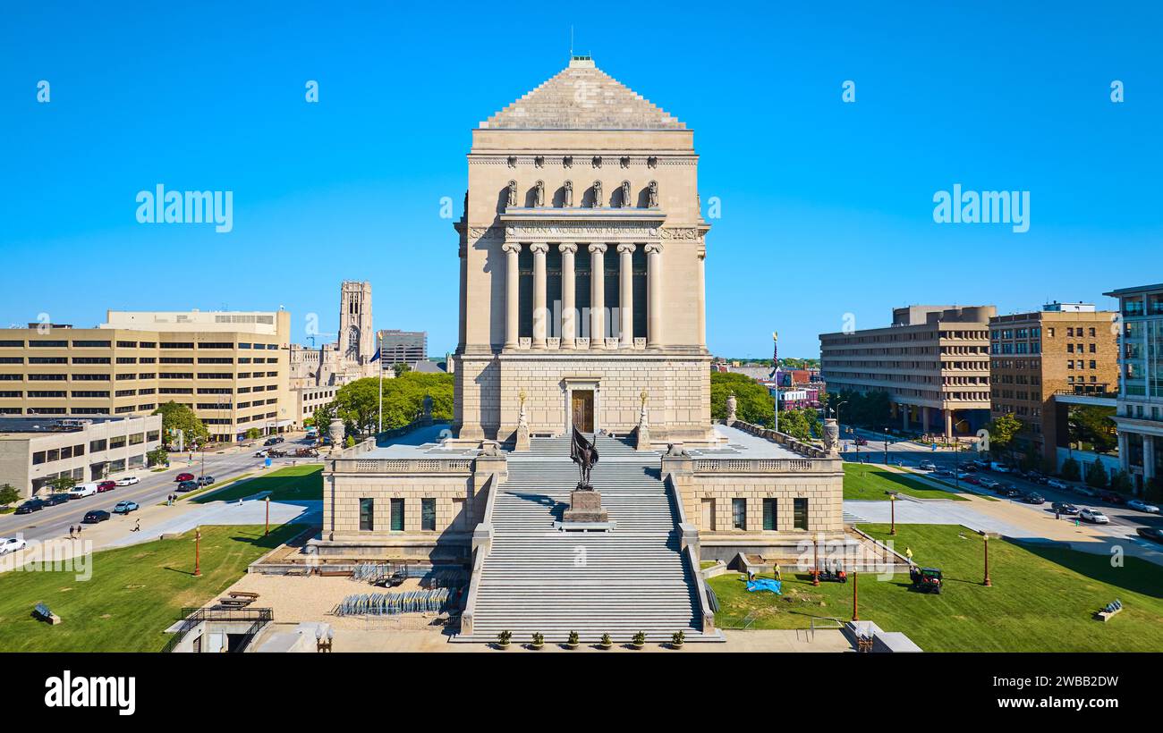 Aerial View of Indiana World War Memorial in Indianapolis Stock Photo ...