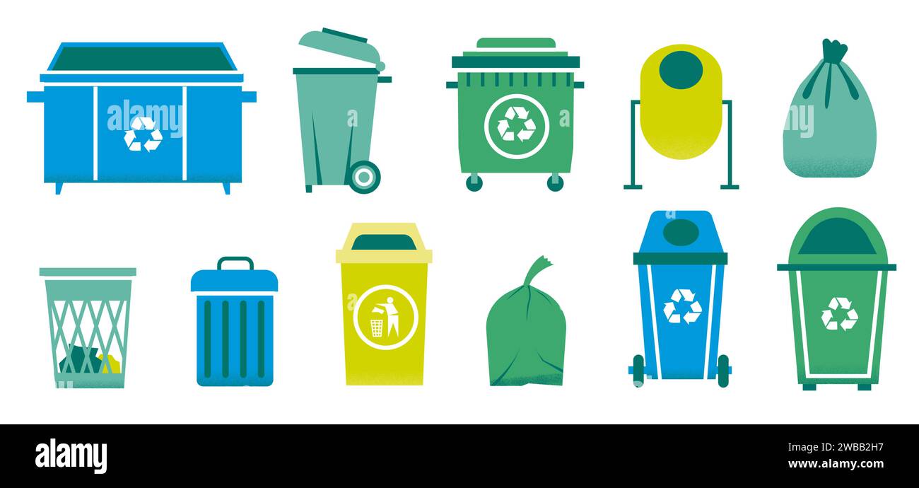 Blue trash containers Stock Vector Images - Alamy