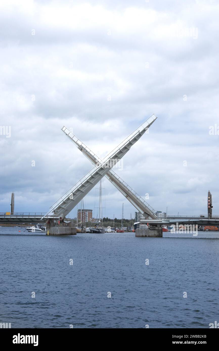 Lifting bridge in Poole Harbour Dorset England Stock Photo - Alamy