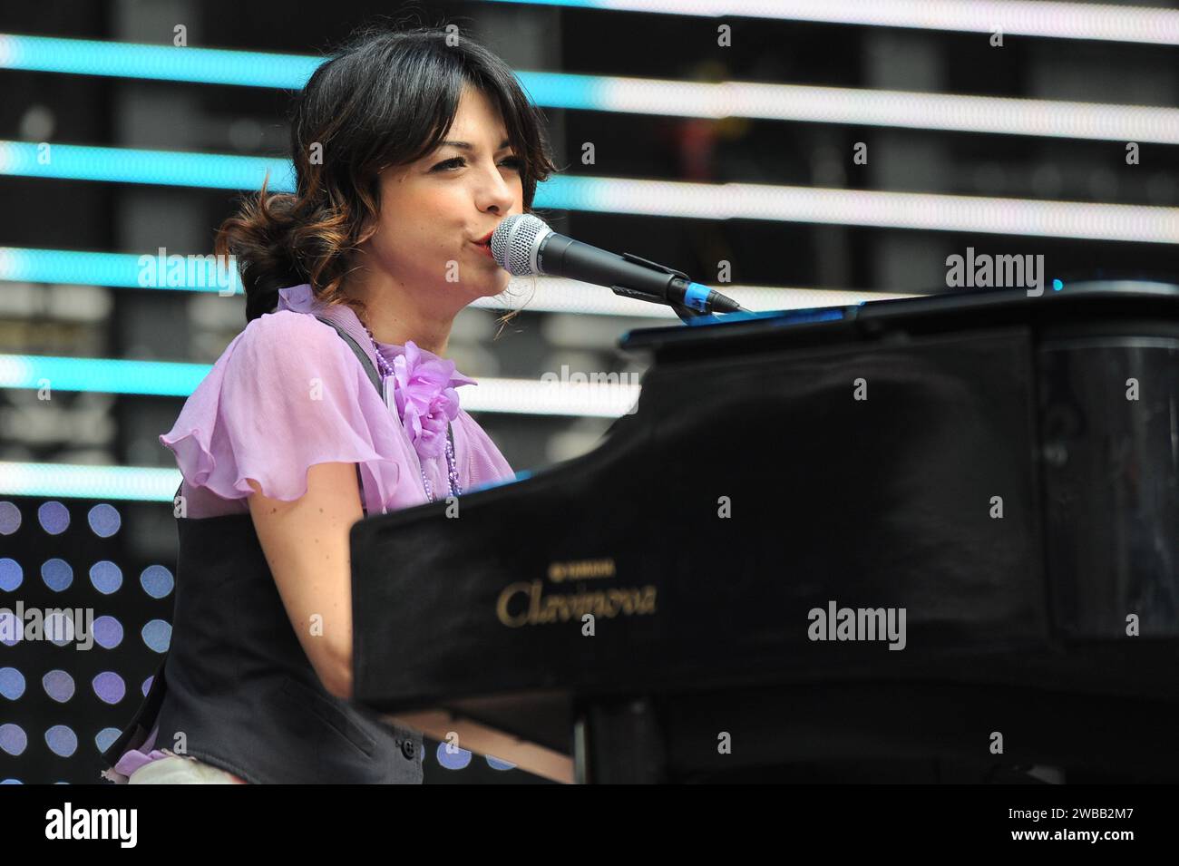 Milan Italy 2009-06-21: Dolcenera,italian singer, performs at the live ...