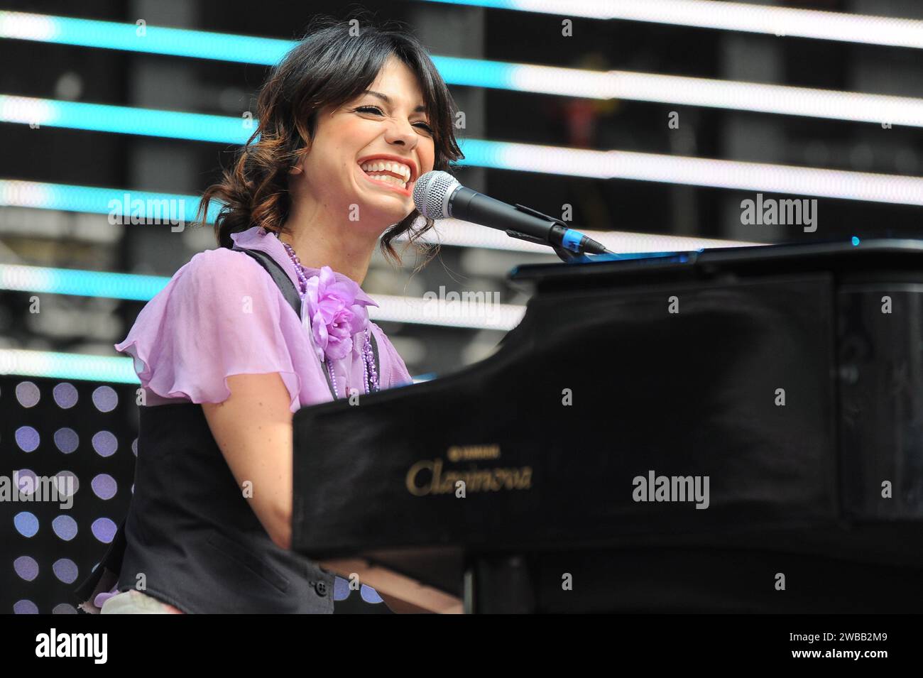Milan Italy 2009-06-21: Dolcenera,italian singer, performs at the live ...