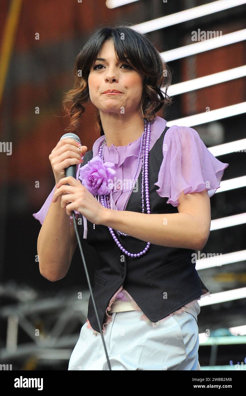 Milan Italy 2009-06-21: Dolcenera,italian singer, performs at the live ...