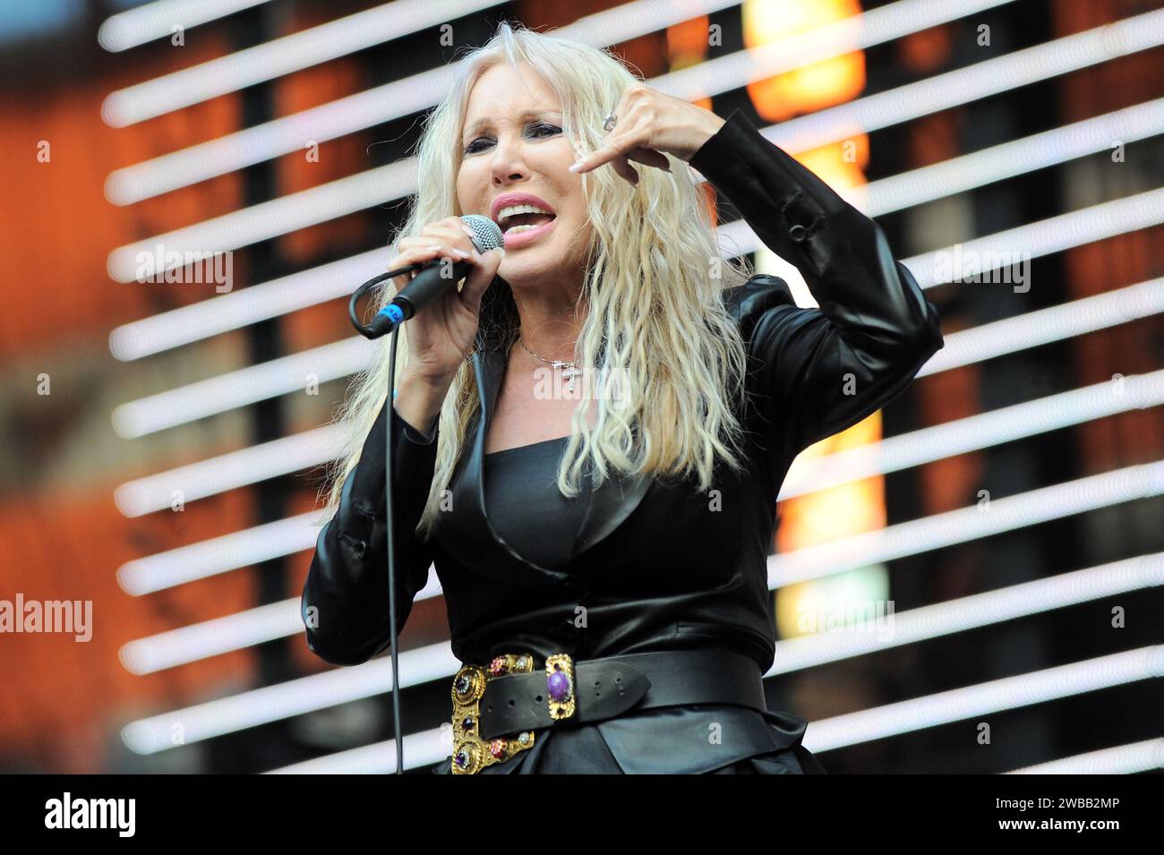 Milan Italy 2009-06-21: Ivana Spagna,italian singer, performs at the ...