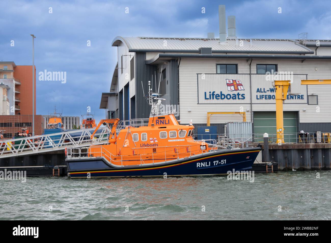 Lifeboat outside the RNLI Headquarters in Poole Dorest England Stock ...