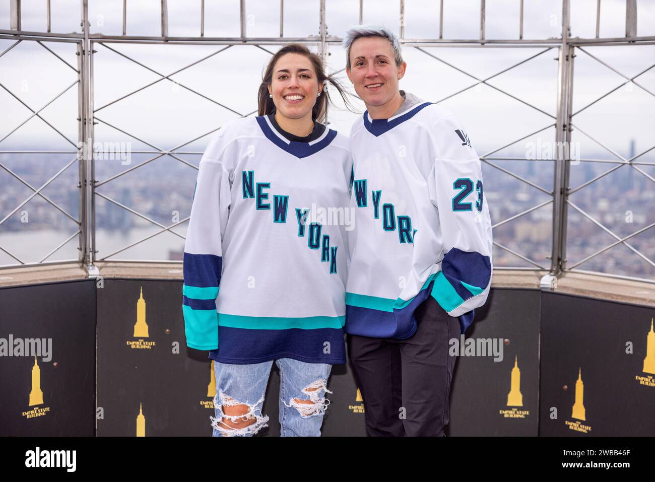New York, USA. 09th Jan, 2024. Madison Packer and Olivia Zafuto lit up ...