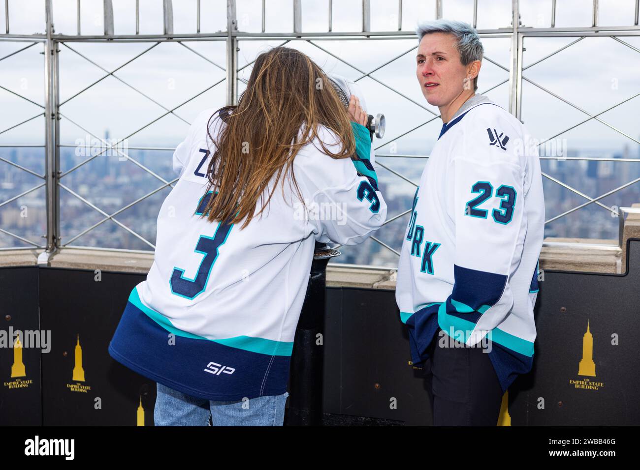 New York, USA. 09th Jan, 2024. Madison Packer and Olivia Zafuto lit up ...