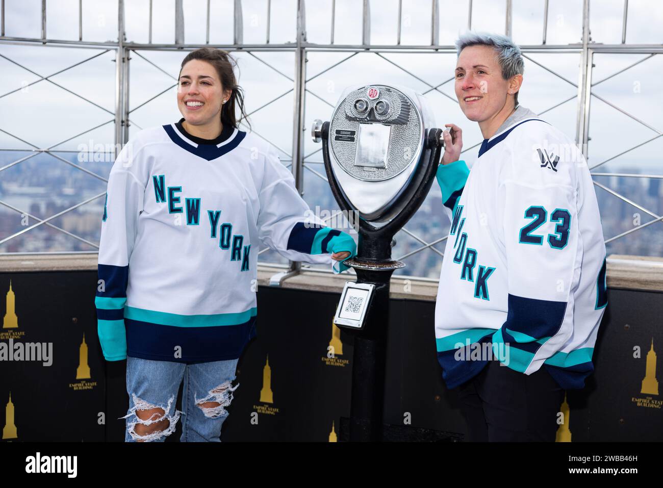 New York, USA. 09th Jan, 2024. Madison Packer and Olivia Zafuto lit up ...
