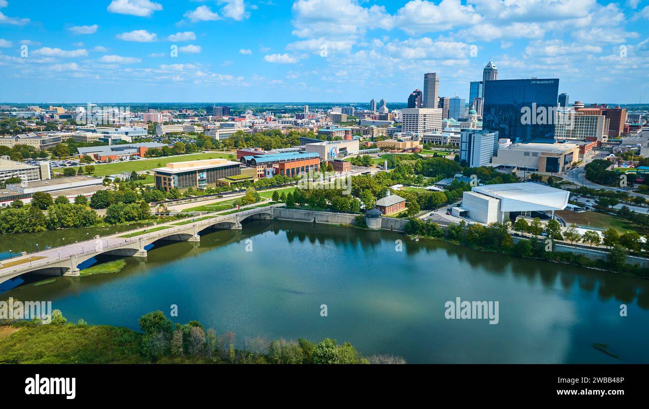 Downtown skyline white river indianapolis hi-res stock photography and ...