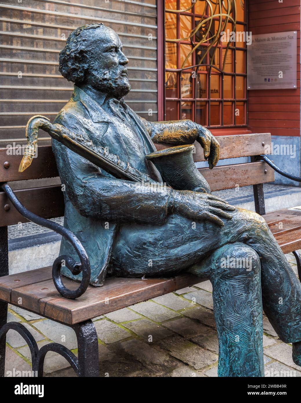 Statue of Adolphe Sax, Dinant, Belgium Stock Photo - Alamy