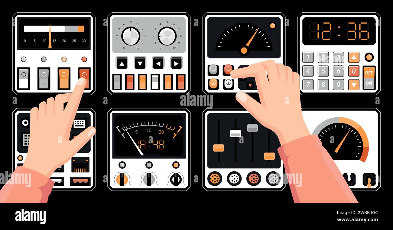 Control panel with dials Stock Vector Images - Alamy