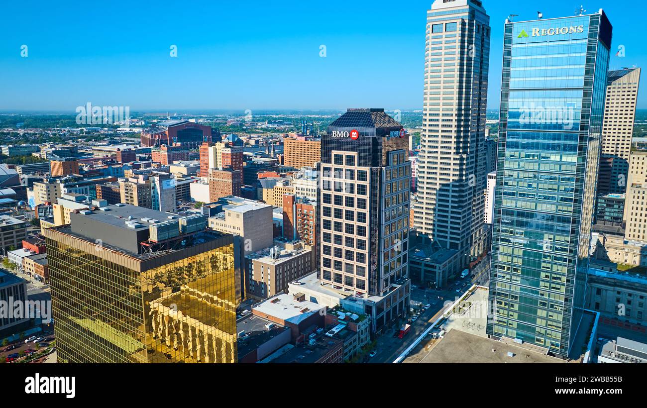 Aerial View of Indianapolis Downtown Skyline and Modern Skyscrapers ...