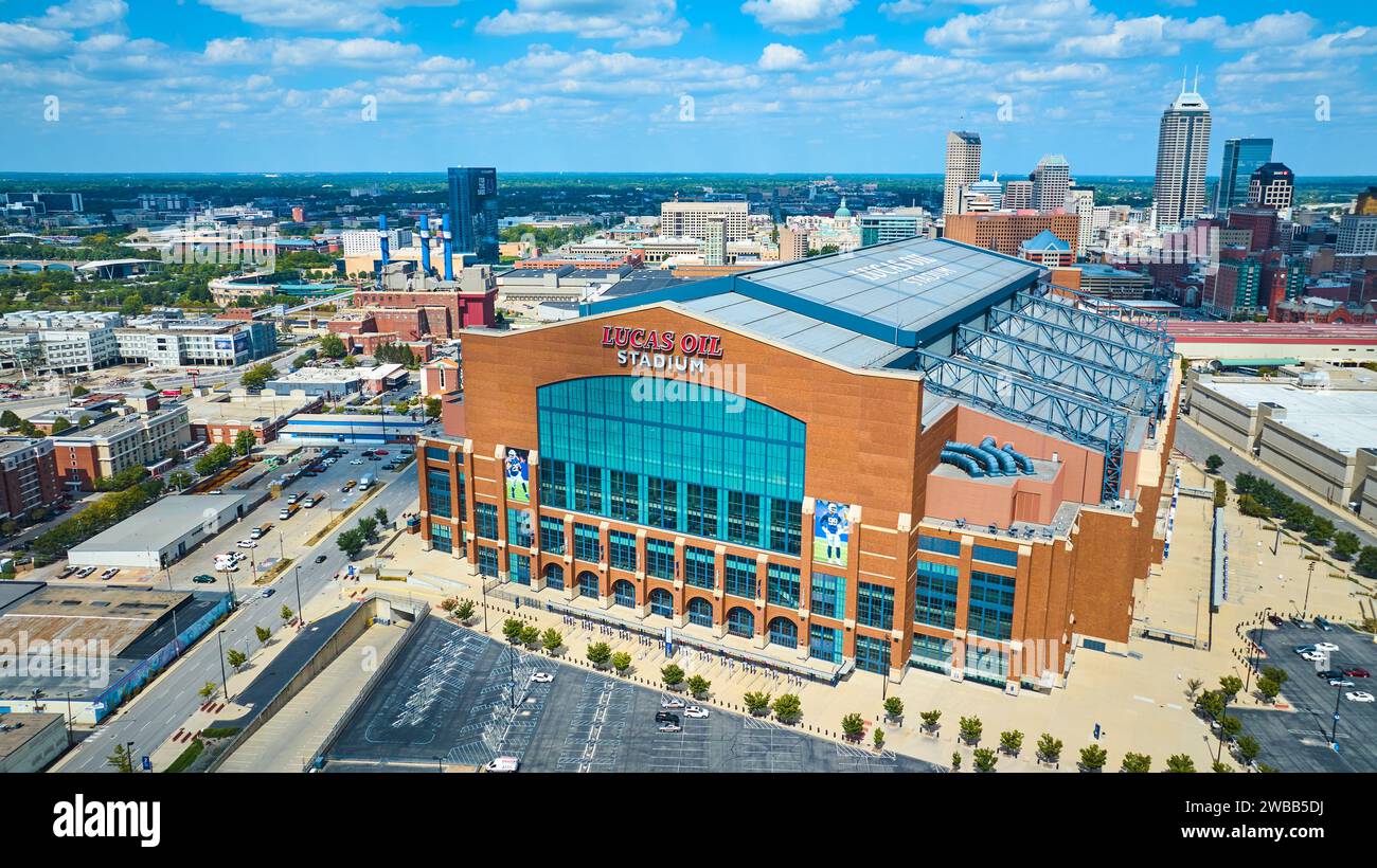 Aerial View of Lucas Oil Stadium in Urban Indianapolis, Daytime Stock ...