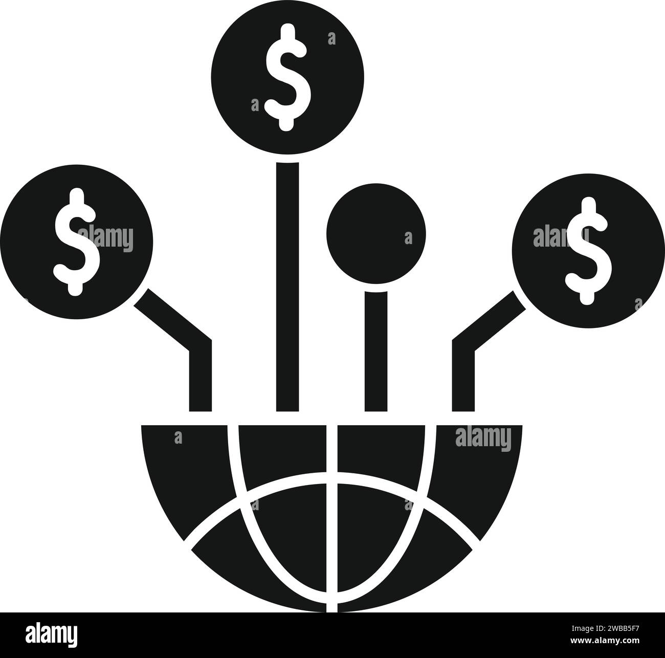 Global market direct icon simple vector. Team chart. Emerging market ...