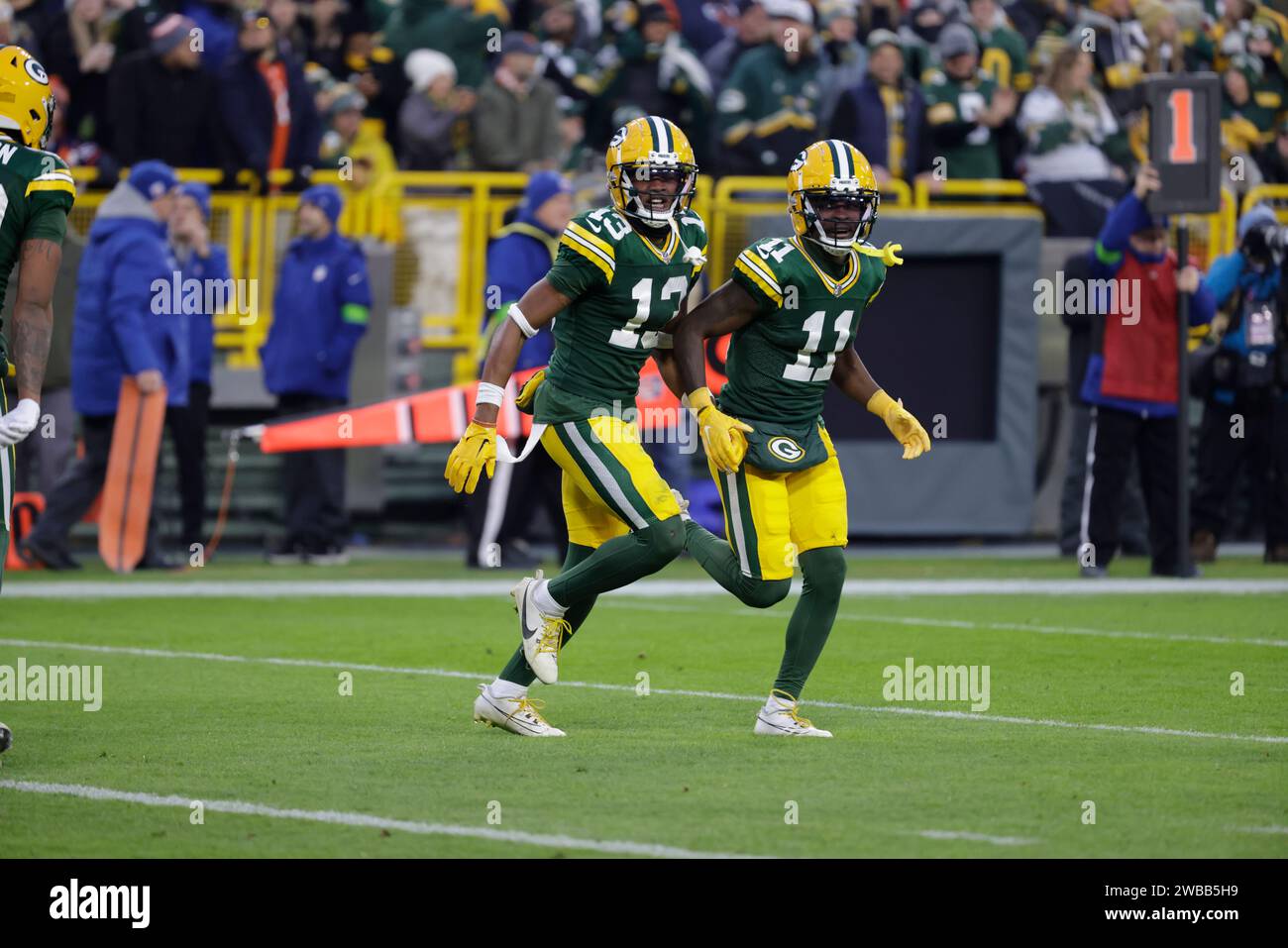 Green Bay Packers wide receiver Jayden Reed (11) and Dontayvion Wicks ...