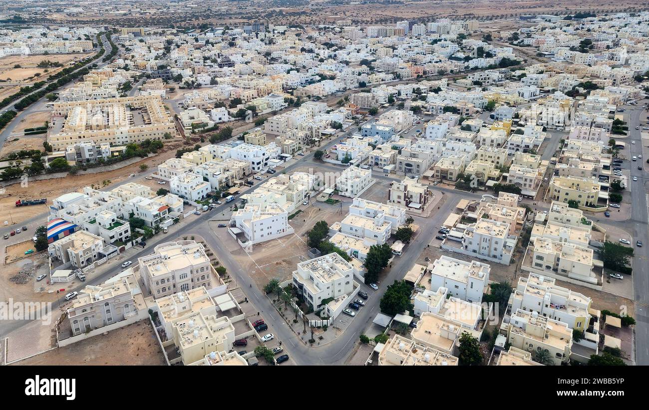 beautiful muscat city aerial view with many residential house :oman ...