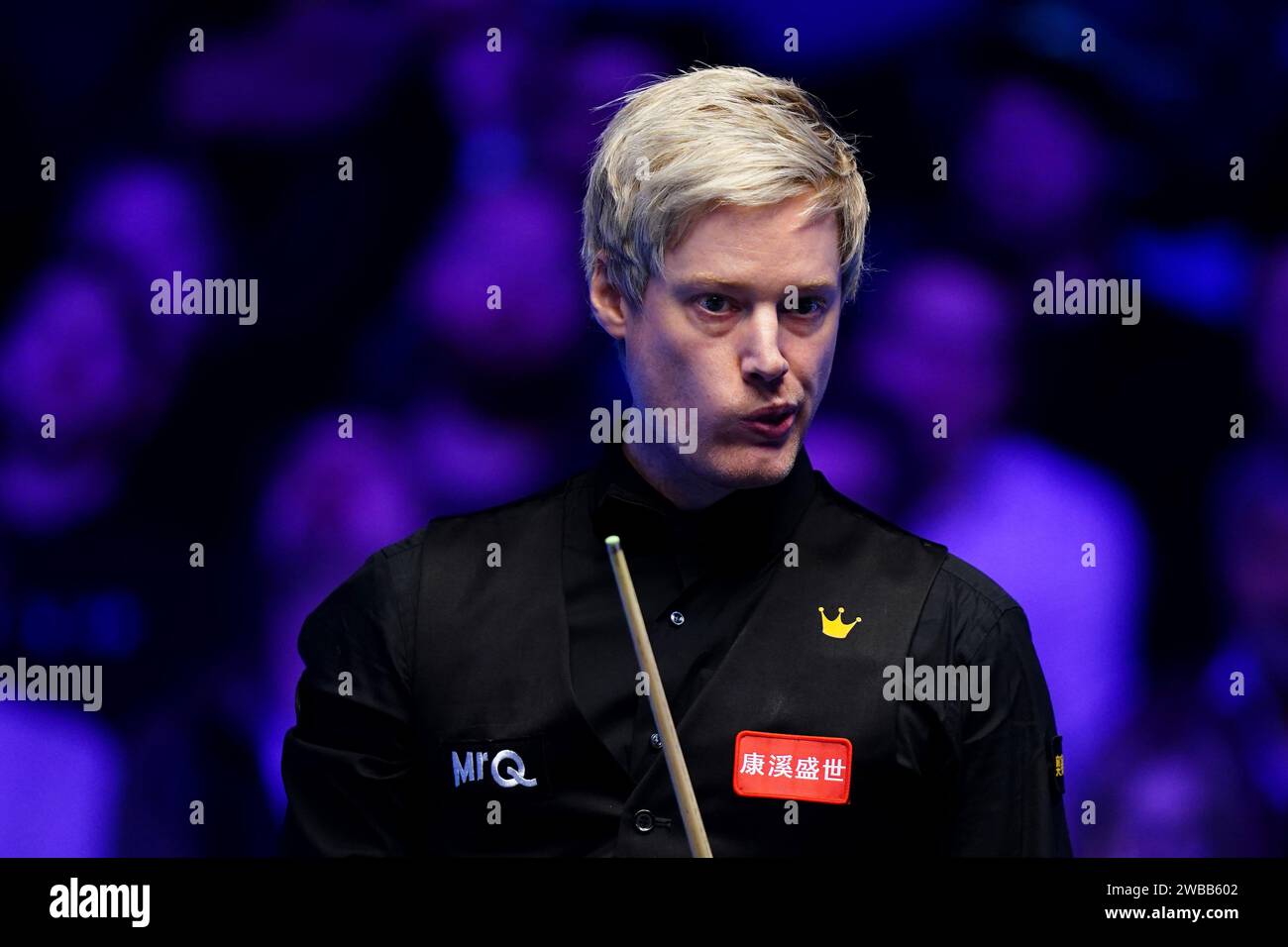 Neil Robertson during his match against Barry Hawkins during day three ...