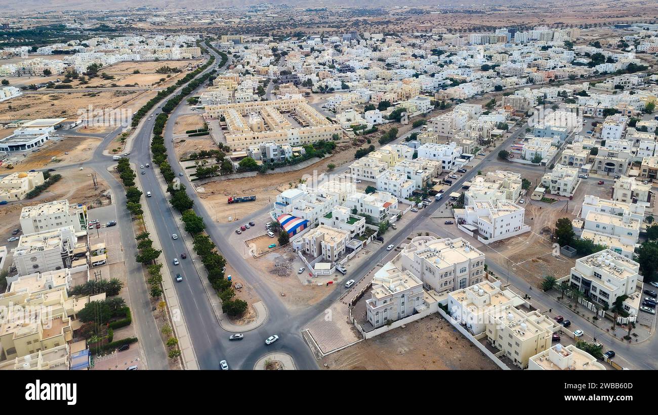 beautiful muscat city aerial view with many residential house :oman ...