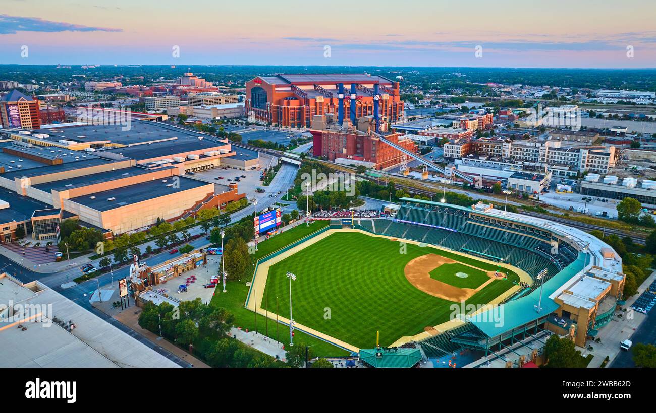 Aerial View of Urban Stadium Landscape at Golden Hour Stock Photo - Alamy