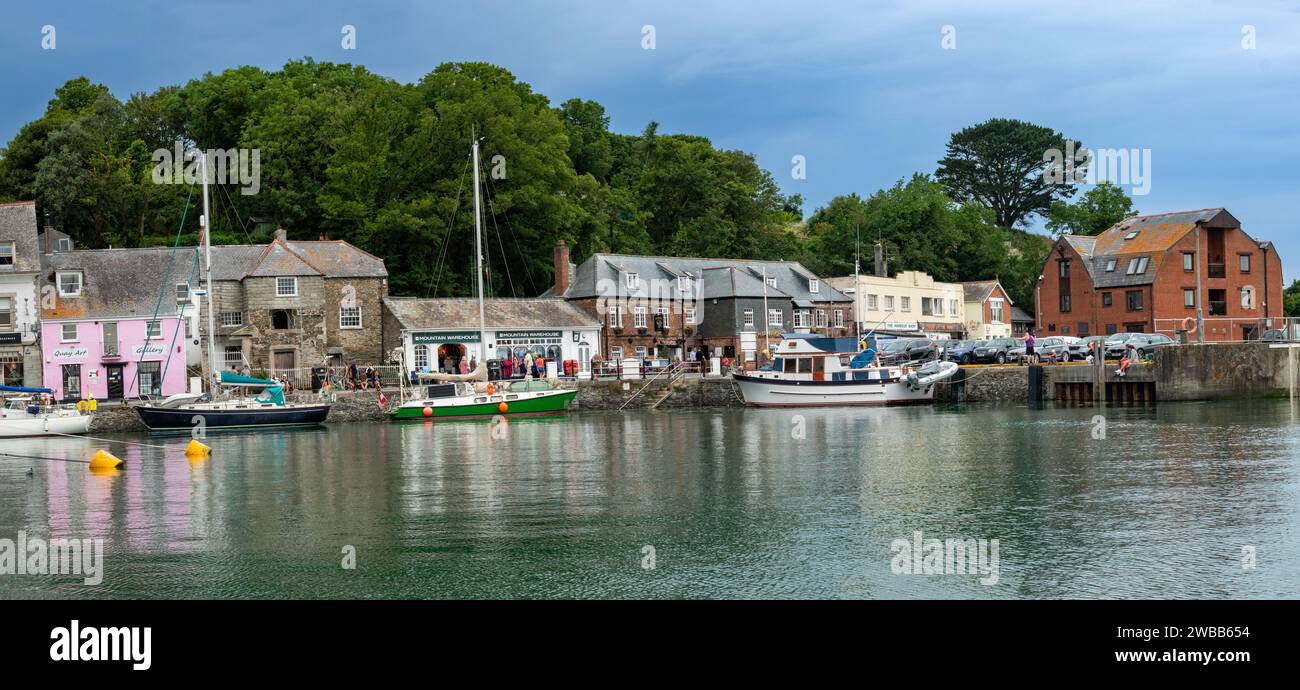 Boats moored in the pretty Padstow harbour Cornwall England Stock Photo ...
