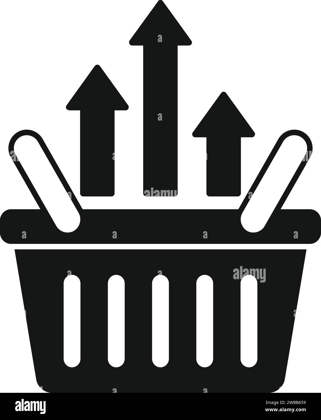 Grow up basket shop icon simple vector. Financial portal. Management ...