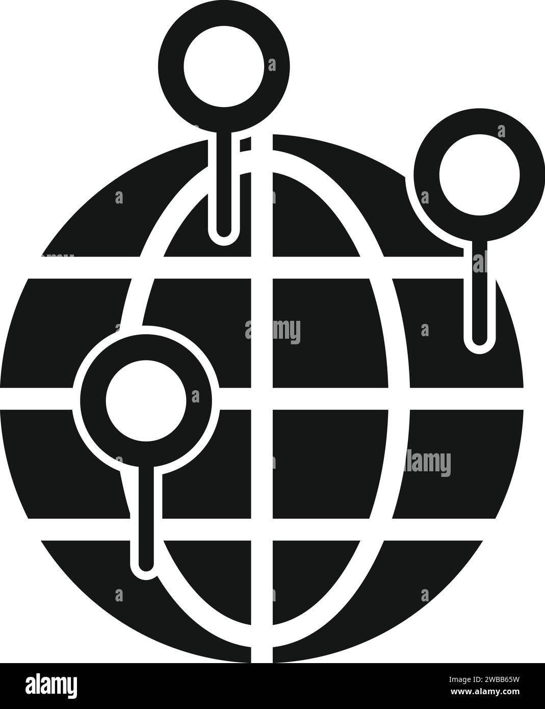 Global location market icon simple vector. Direct fusion. Management ...