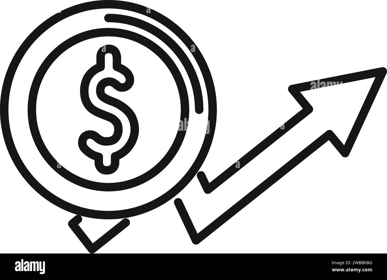 Money grow up icon outline vector. Service benefit. Financial portal ...