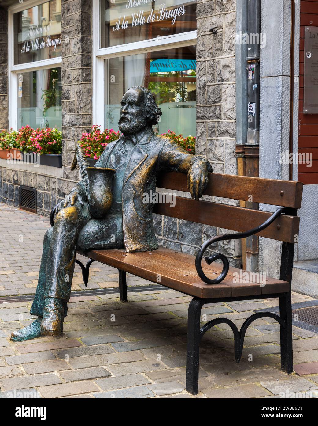 Statue of Adolphe Sax, Dinant, Belgium Stock Photo - Alamy