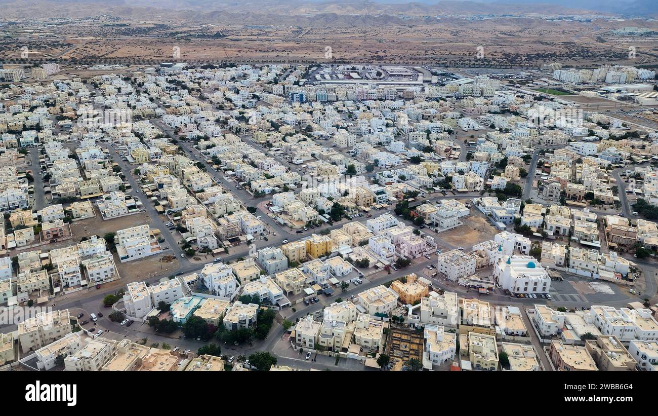 beautiful muscat city aerial view with many residential house :oman ...